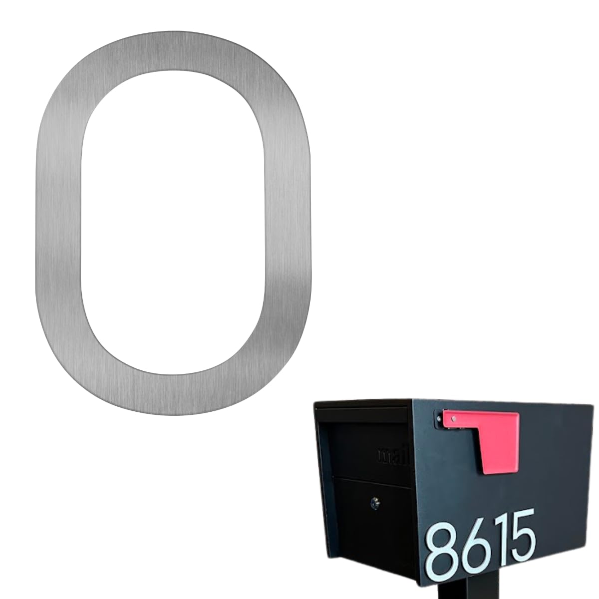 Amazon.com: Adoorn 4 Inch Mailbox Numbers - Number 0, Silver Color ...