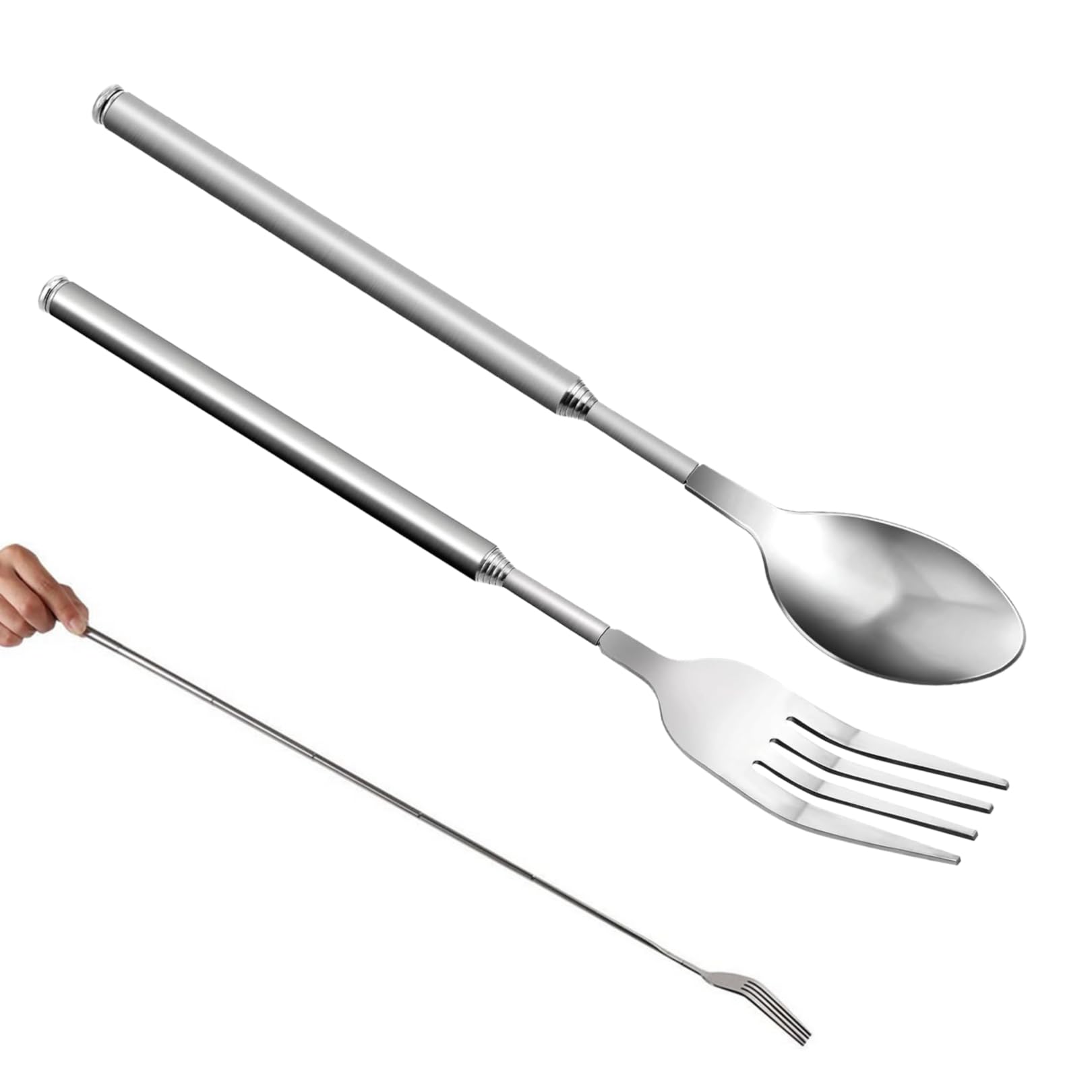 Set of 2 Telescopic Forks, Telescopic Spoons, Long Telescopic Spoon ...