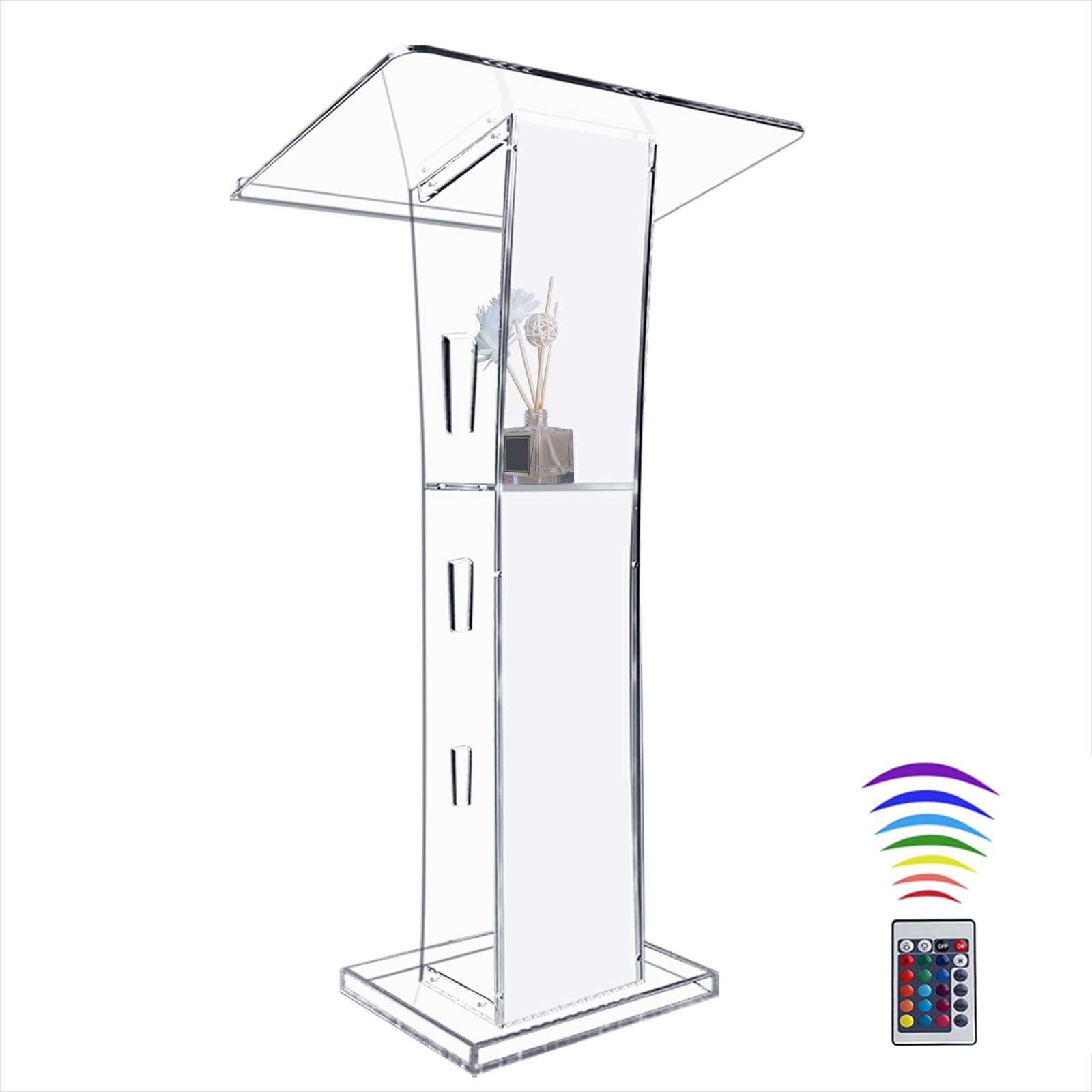 Vakiorn Acrylic Clear Podium Stand, 43” Pulpit for Churches with 15 ...