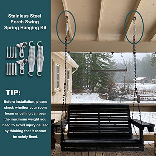 Snapklik.com : Porch Swing Hanging Spring Kit, Load 1600 Lbs, 360 ...
