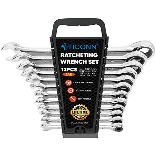 Amazon: 12PCS Ratcheting Wrench Set, Professional Slim Profile Mechanic ...