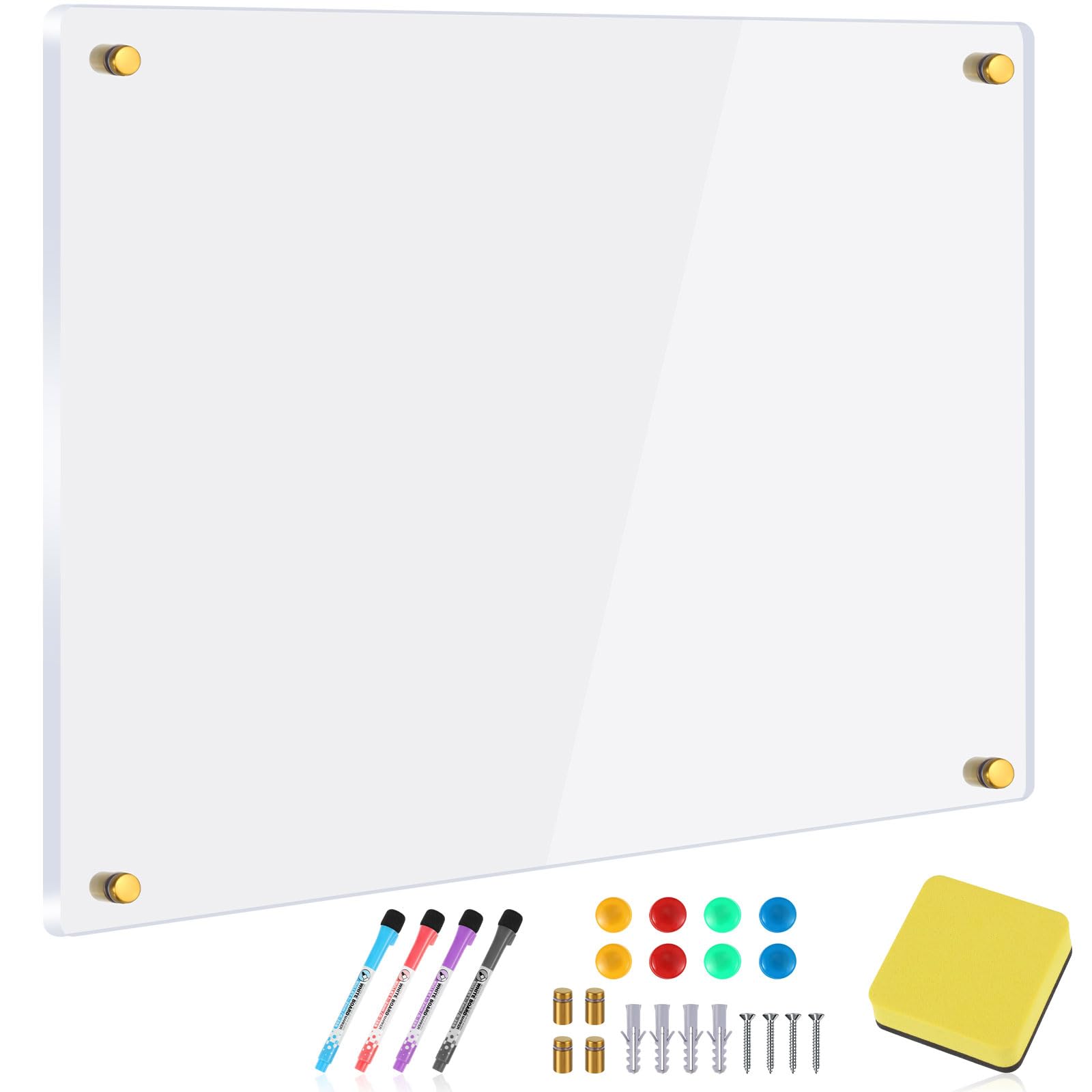 Clear Acrylic Dry Erase Board for Wall Mount Non Magnetic Whiteboard ...