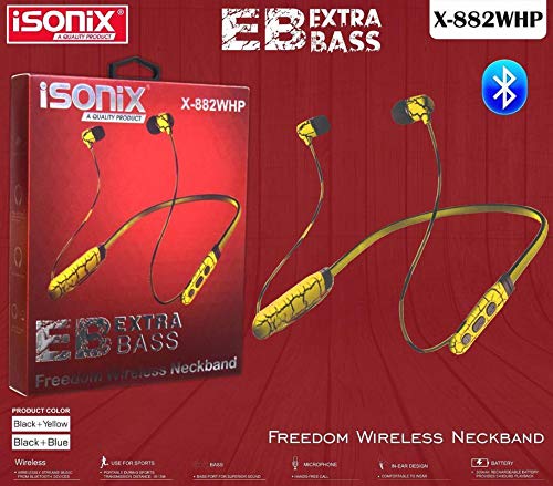 ISONIX Bluetooth Neckband with Extra BASS X-882WHP(Wireless) : Amazon ...