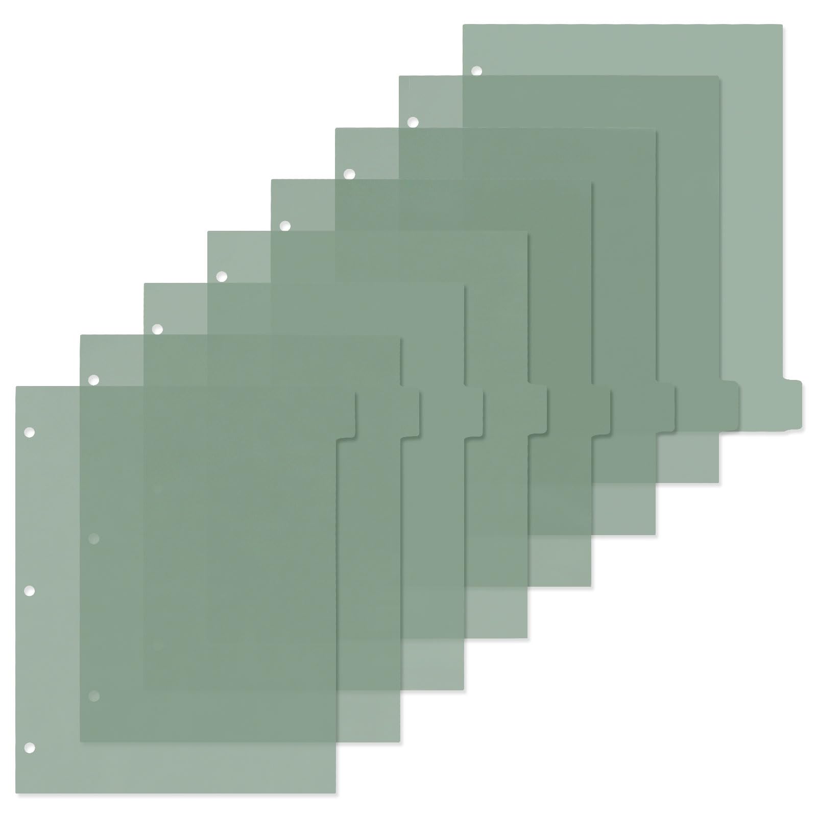 Snapklik.com : Koqye Dark Green 8-Tab Durable Plastic Dividers For 3 ...