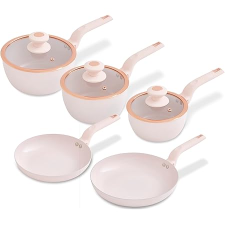 Tower T800001RW Linear Induction Saucepans Set With Lids, Non Stick ...