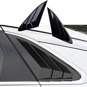Amazon.com: CEBAT 2PCS ABS Bright Black Racing Style Rear Side Window ...