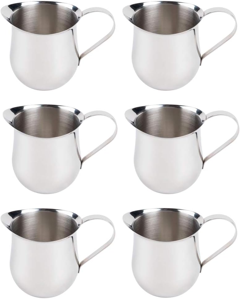 Amazon.com | Yesland 6 Pack 3 oz Bell Creamers, Stainless Steel Wide ...