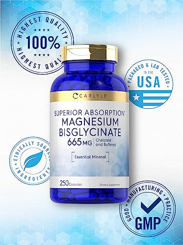 Buffered Magnesium Bisglycinate 665 mg | 250 Capsules | Chelated ...