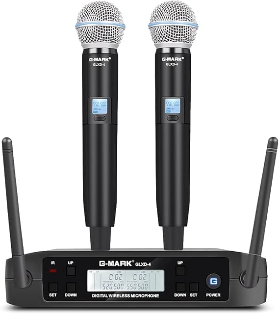 Amazon.com: G-MARK GLXD4 Microphone Professional Dual Wireless ...