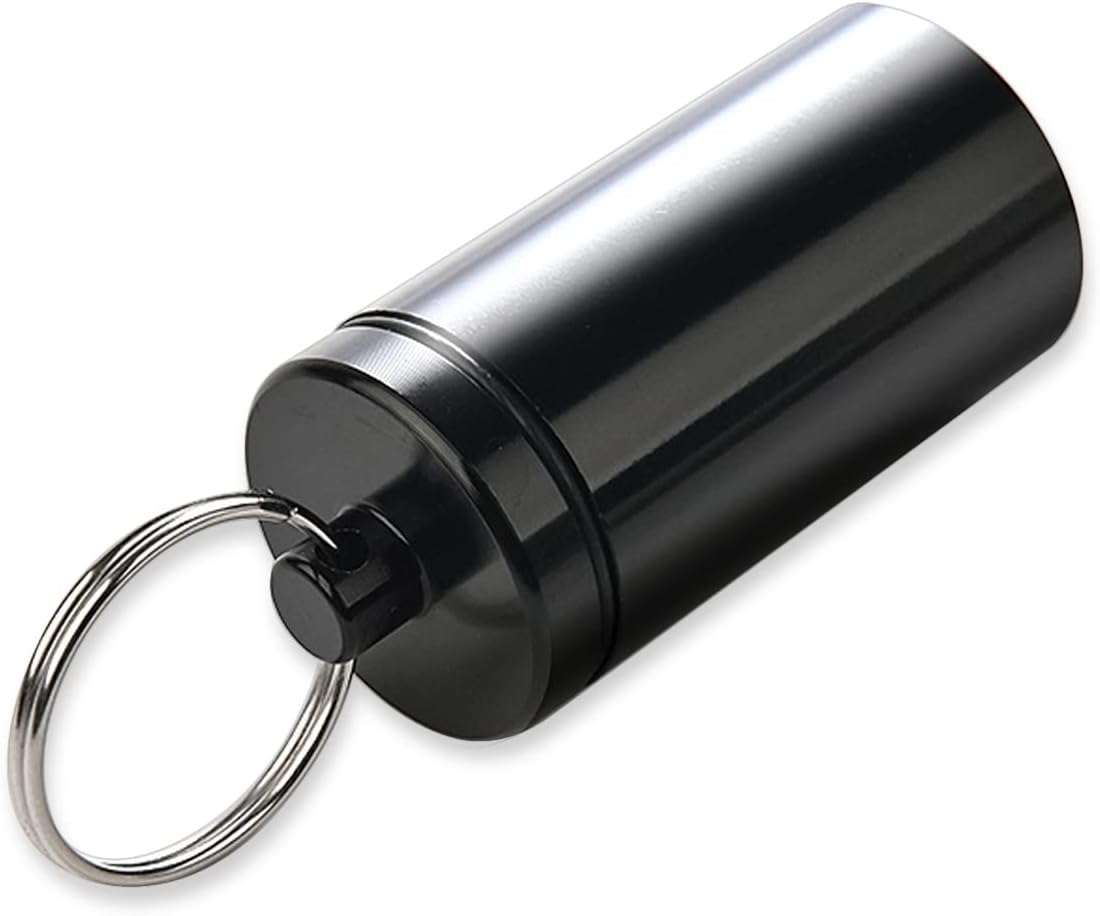 Amazon.com: FULLGUEEN Portable Pill Holder Keychain,Aluminium Alloy ...
