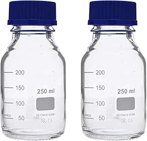This-Trading Reagent Laboratory Bottle 250ml x 2 - Borosilicate Glass ...