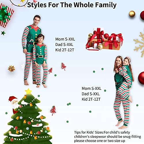 Oriental eLife Family Christmas Boys Girls Pajamas Red & Green Stripes ...