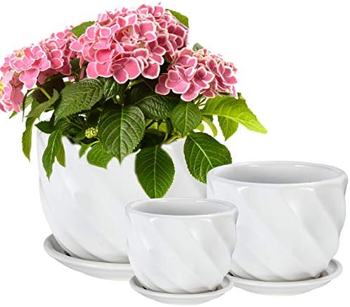 Amazon.com: OAMCEG Flower Pot, Round Modern Plant Pot Small to Medium ...