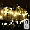 Globe String Lights Battery Powered 10M 80LEDs Warm White Fairy Lights ...