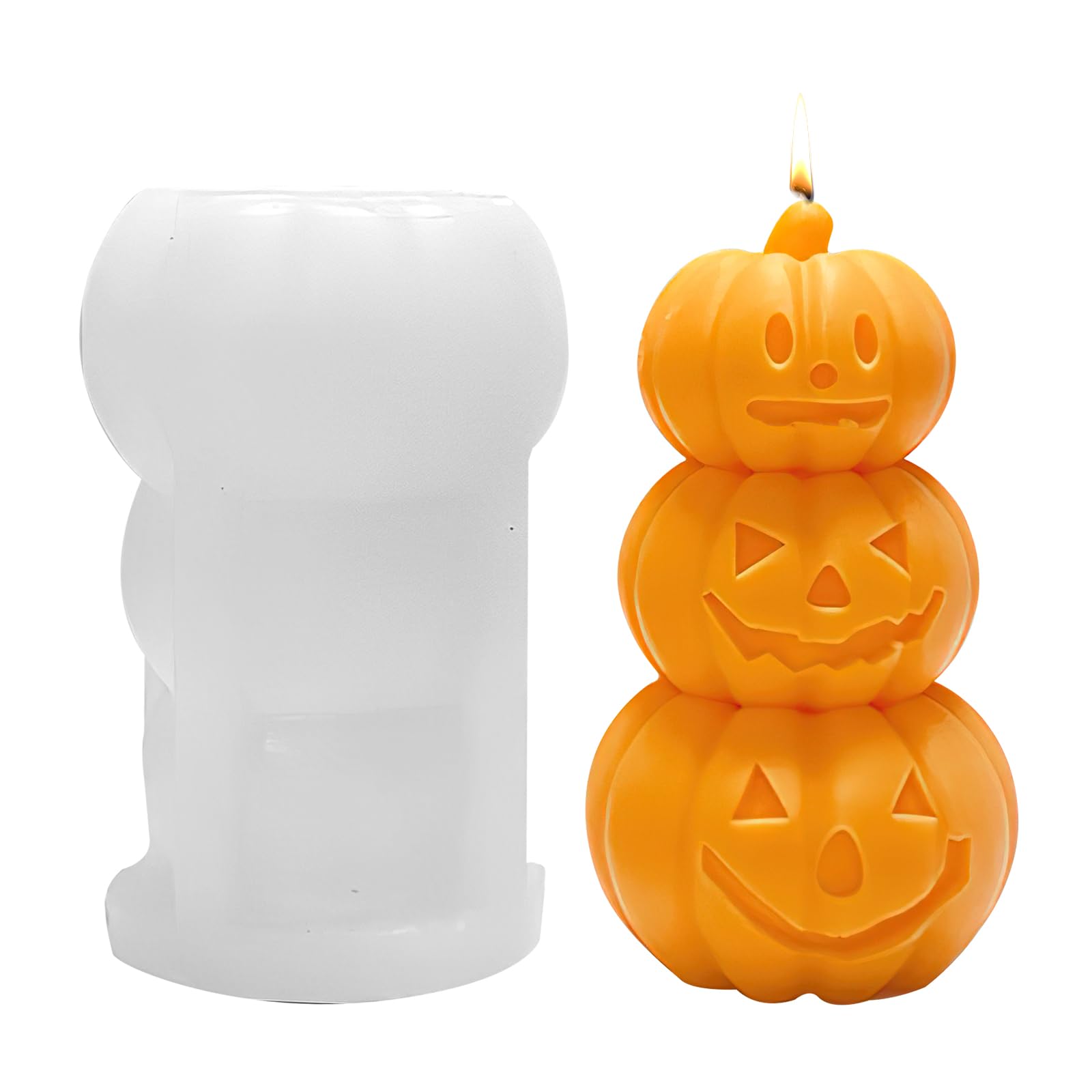 DAWRIS Pumpkin Shape Silicone Mold, Pumpkin Candle Mold, Pumpkin Resin ...