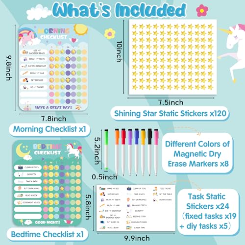 WATINC 154PCS Daily Schedule for Kids Unicorn Reward Chart Bedtime ...
