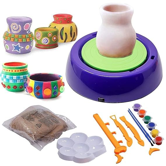 Buy Kids Pottery Wheel Kit - Battery Operated Pottery Wheel & Painting ...