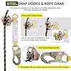 Vertical Lifeline Rope Assembly 25 ft with Rope Grab Snap Hooks Shock ...