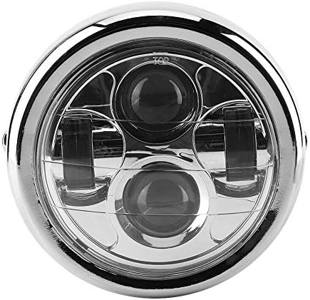 Madezz Motorcycle Headlight Universal Vintage Aluminum Retro LED Round ...