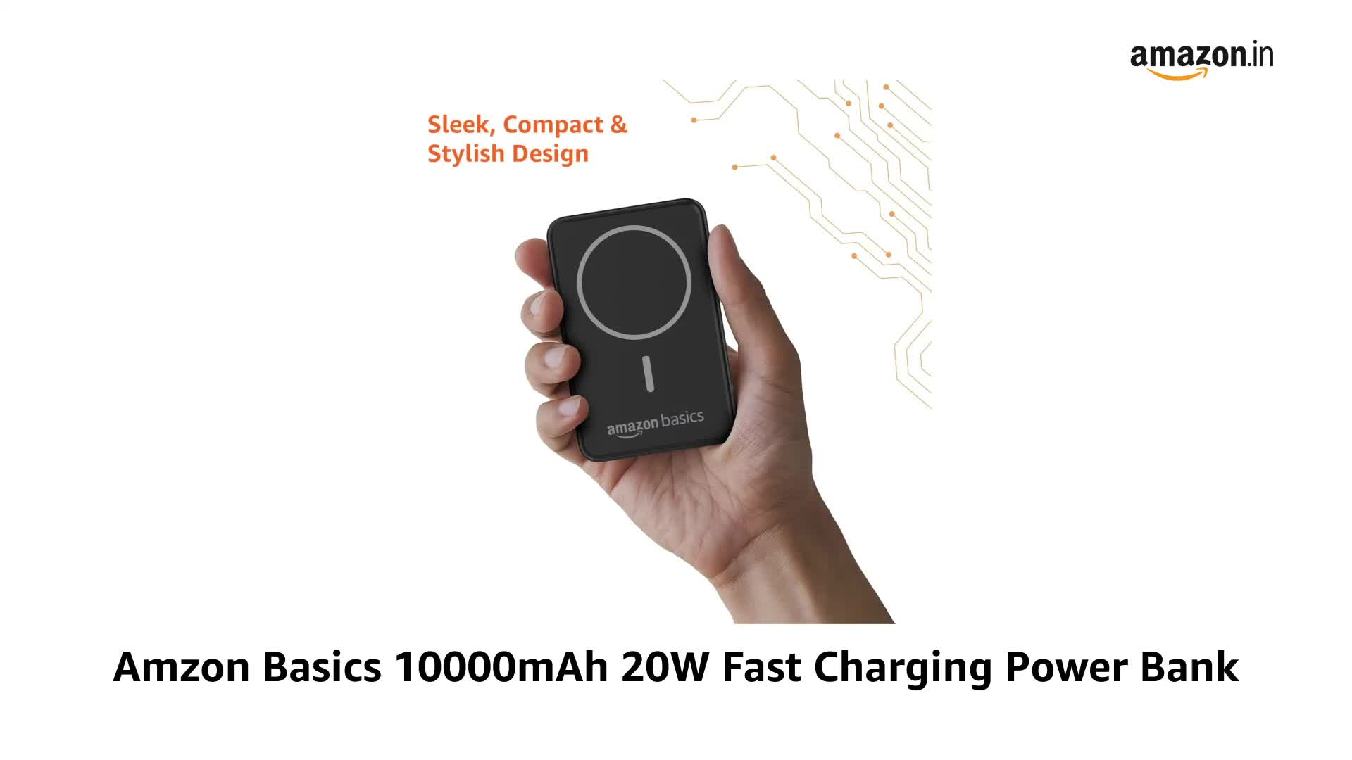 Watch Amzon Basics 10000mAh 20W Fast Charging Power Bank and 15W ...