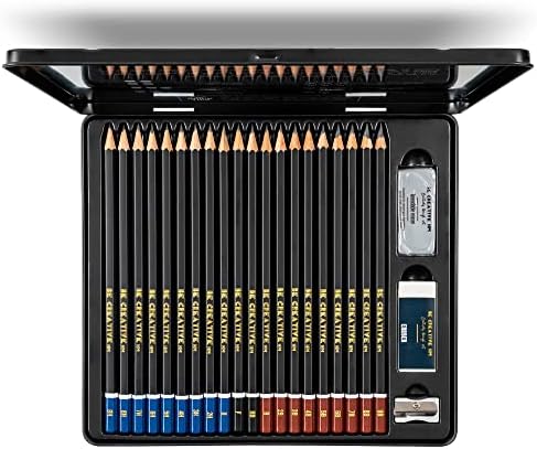 Sketching Pencil Set, 24 Pcs Graphite Drawing Pencil for Artists Adults ...