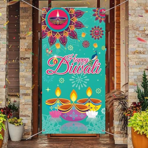 Amazon.com: Diwali Decorations Door Cover Banner,Diwali Door ...