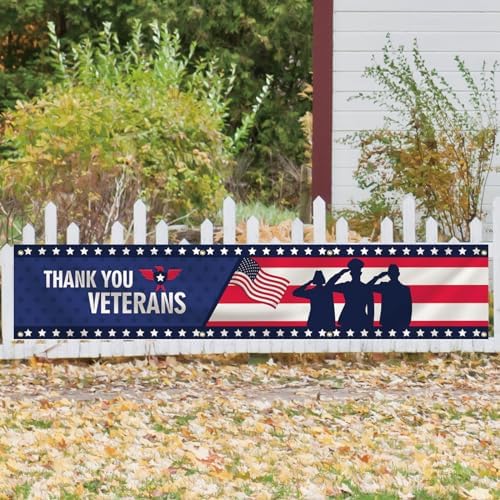 Amazon.com : Veterans Day Decorations, Veteran‘s Day Porch Banner Fence ...