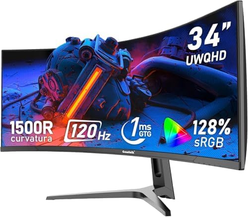 4K Monitor Gamer 34" UltraWide Curvo 1500R 48~165Hz 165Hz 1ms, Full HD ...