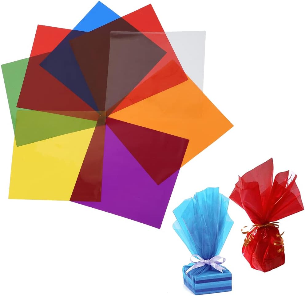 Amazon | TKY セロファンシート 120枚セット カラフル セロハン ラッピング 工作 手芸 子供 8色 (19cmx19cm) | 工作用品 | 文房具・オフィス用品