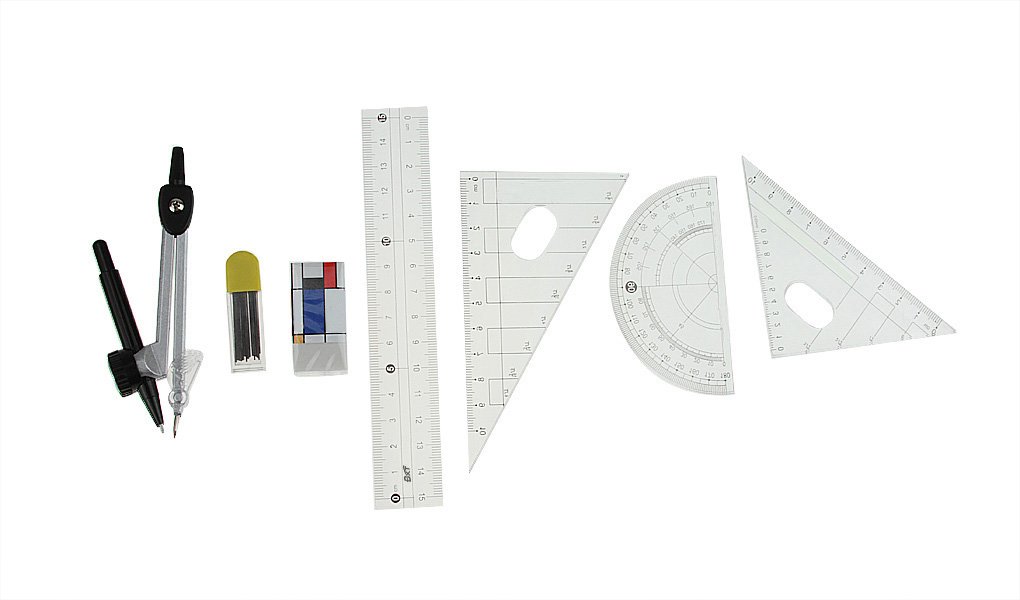 Snapklik.com : Drawing Compass,7-piece Metal Compass Ruler Set Students ...