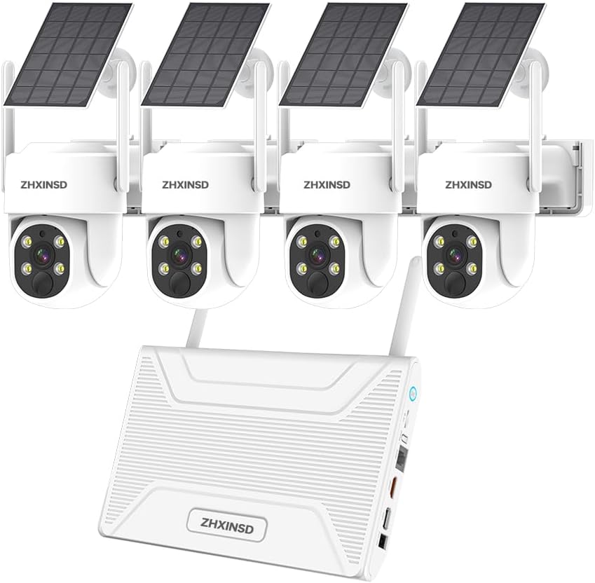 Amazon.com : ZHXINSD PTZ Security Cameras Wireless Outdoor Solar ...
