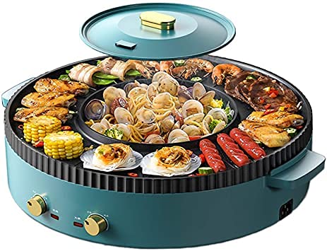 Electric Barbecue Hotpot Oven Grill Smokeless Hot Pot Machine BBQ (AU ...