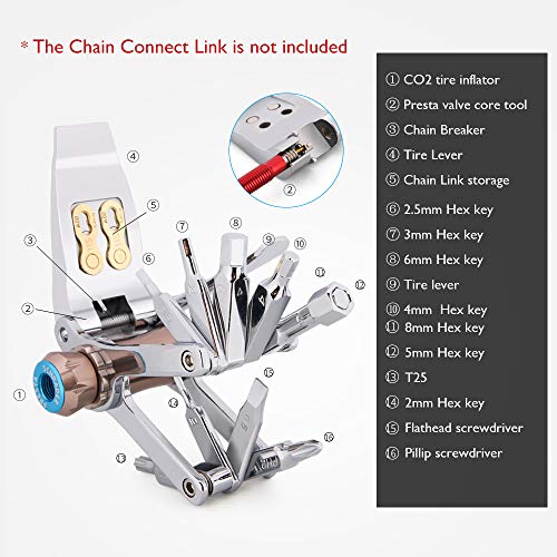 Snapklik.com : Bike Tool Mini 16 In 1 Multi-Tool - Chain Tool/Torx/Hex ...