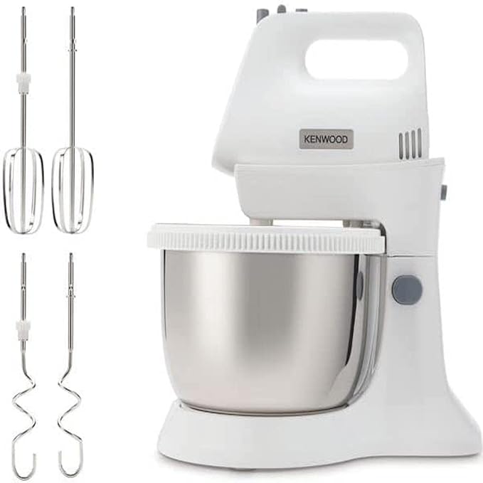 Kenwood Chefette Lite Hand Mixer HMP34.A0WH, Stand Mixer All-in-One, 3L ...