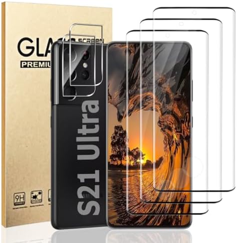 Amazon.com: OuYteu [3+2 Pack] Galaxy S21 Ultra Screen Protector and ...