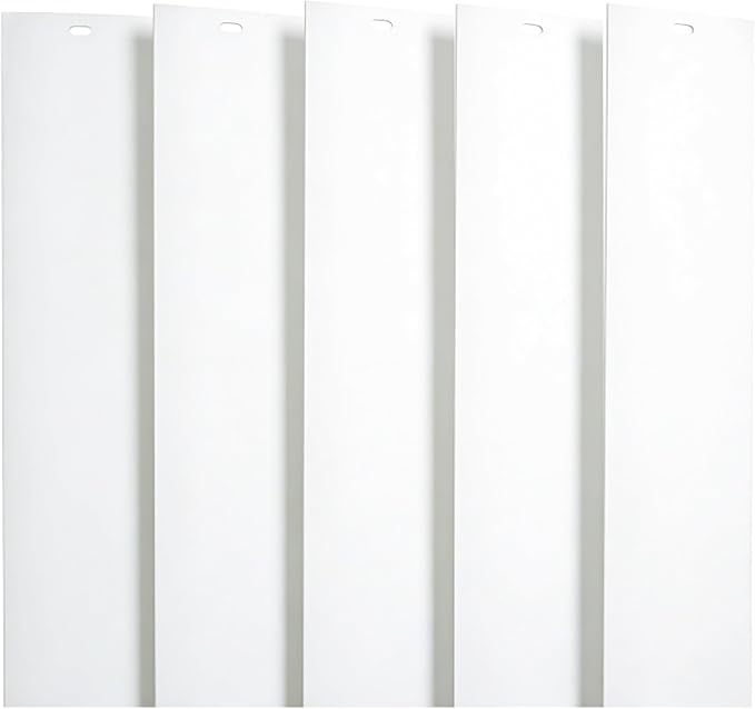 82.5" x 3.5" White PVC Vertical Blind Replacement Slats Curved Smooth ...