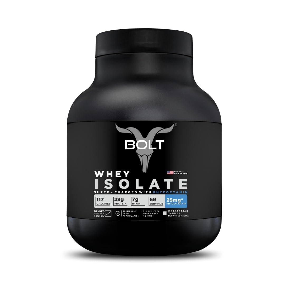 Bolt Nutrition Whey Isolate Protein Powder With Superfood Phycocyanin ...