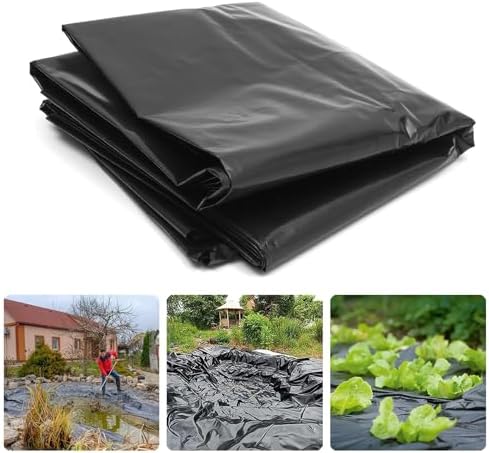 Hikrxya 2 X 6M Thick Black Heavy Duty Polythene Sheeting, Plastic Dust ...