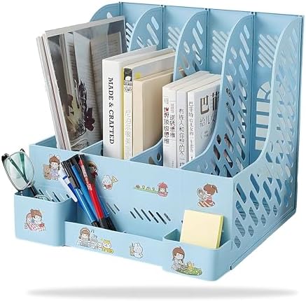 DaKos Plastic 4 Compartments File Rack Paper Holder, Desktop Organizers ...