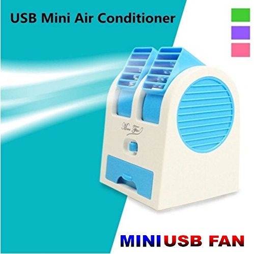 Mini USB Small Fan Cooling Portable Desktop Dual Bladeless Air ...