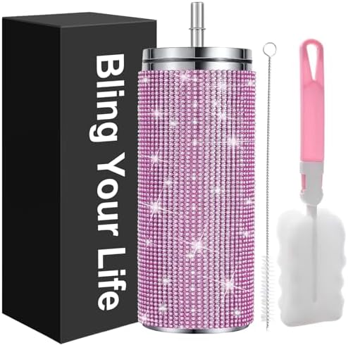 Amazon.com | WINCHERRIA Bling Cup,20oz Bling Water Bottle Rhinestone ...
