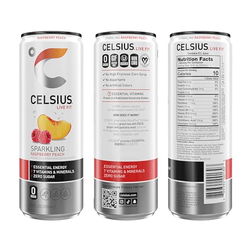 Snapklik.com : CELSIUS Sparkling Raspberry Peach, Functional Essential ...