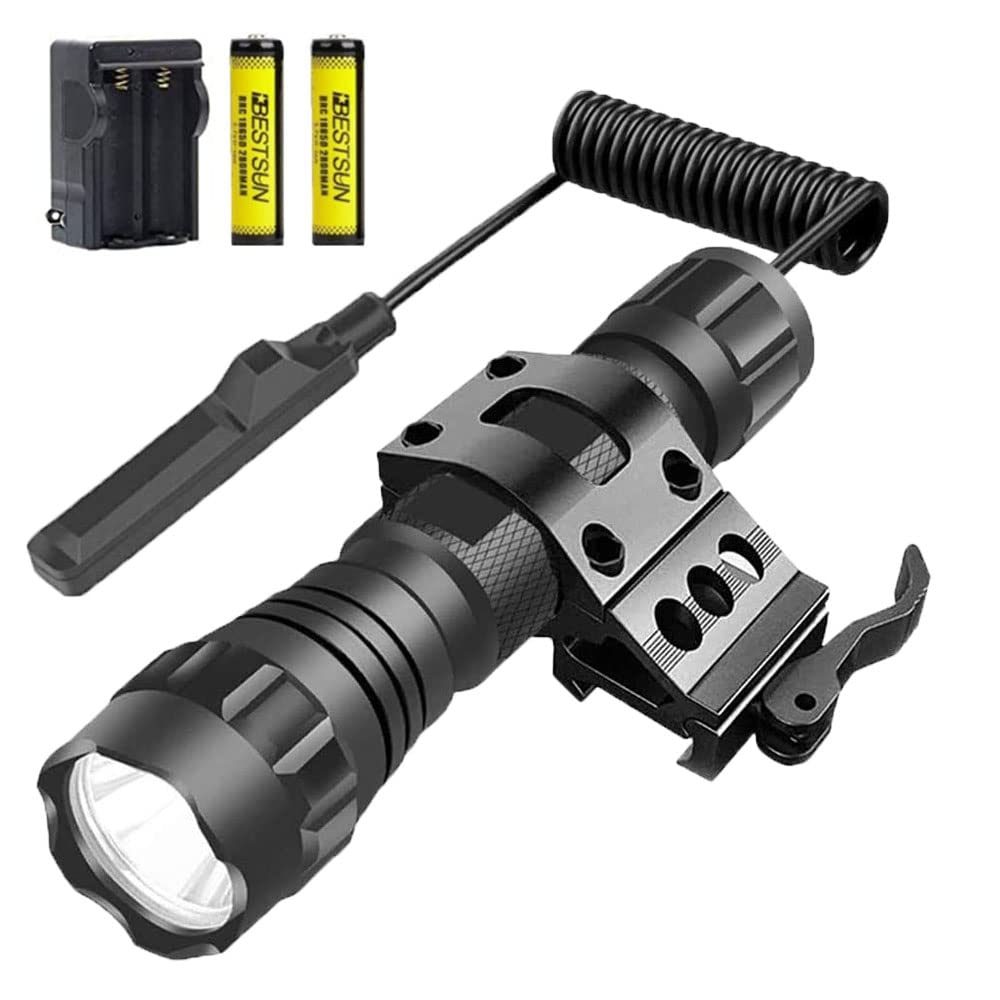 Buy Flashlight 100000 Lumen Super Bright LED Weapon Light Matte Black ...