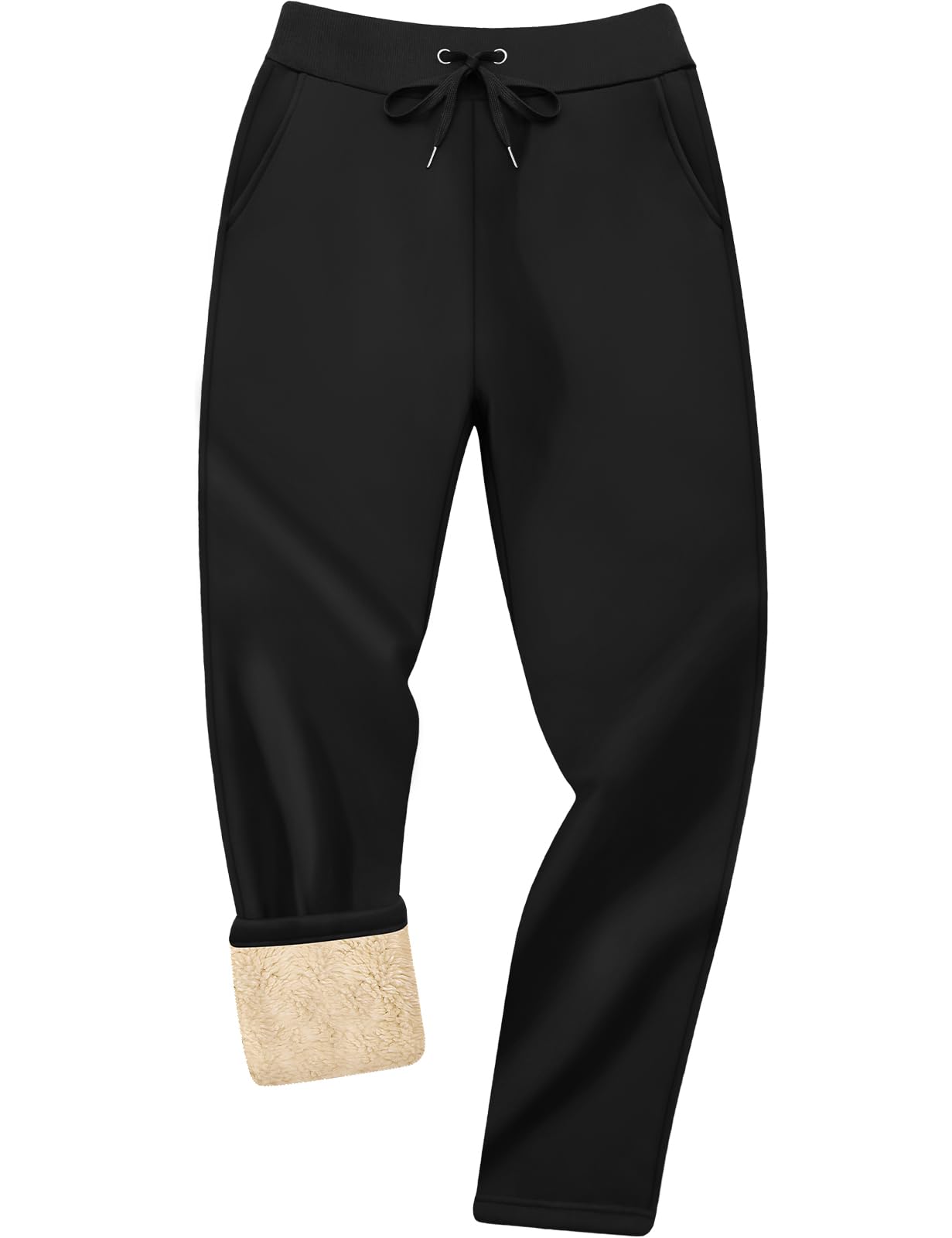 Xukk Men's Winter Fleece Sweatpants Cold Weather Warm Sherpa Lined ...