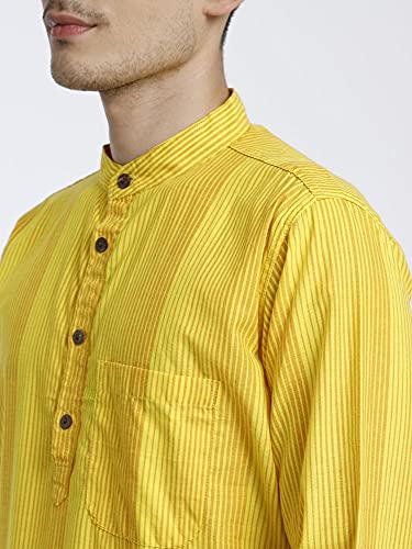 Buy Array Fashions Men's Regular Tunic Shirt (Array_A_19_3XL_Yellow ...