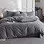 Relax Collection Microfibre Plain Duvet Cover 3 PCS Set (Charcoal ...