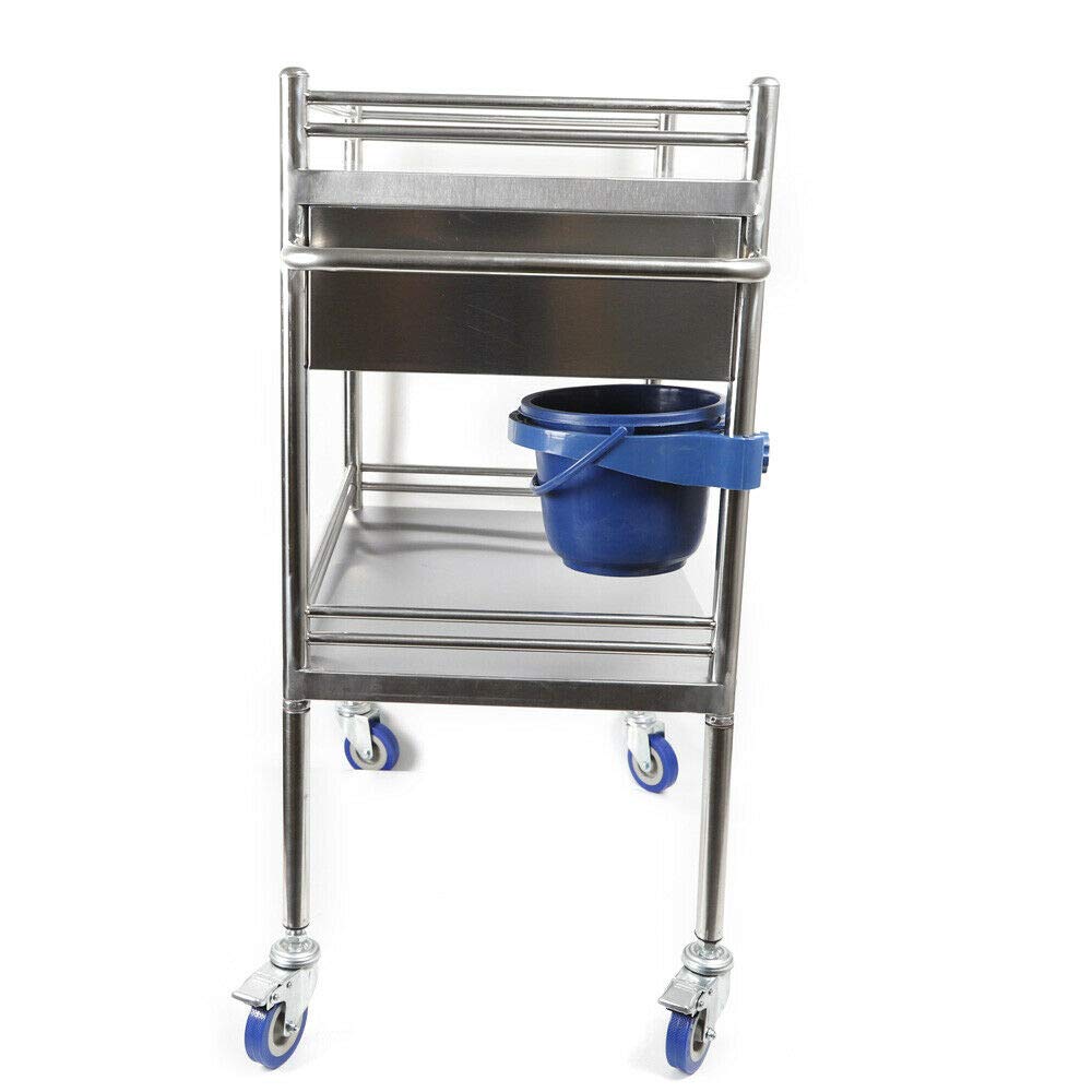 DYRABREST 2 Layers Household Utility Carts Trolley,Stainless Steel ...