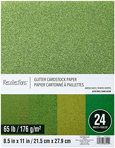 Amazon.com : Green Glitter Cardstock Paper by Recollections™, 8.5”; x ...