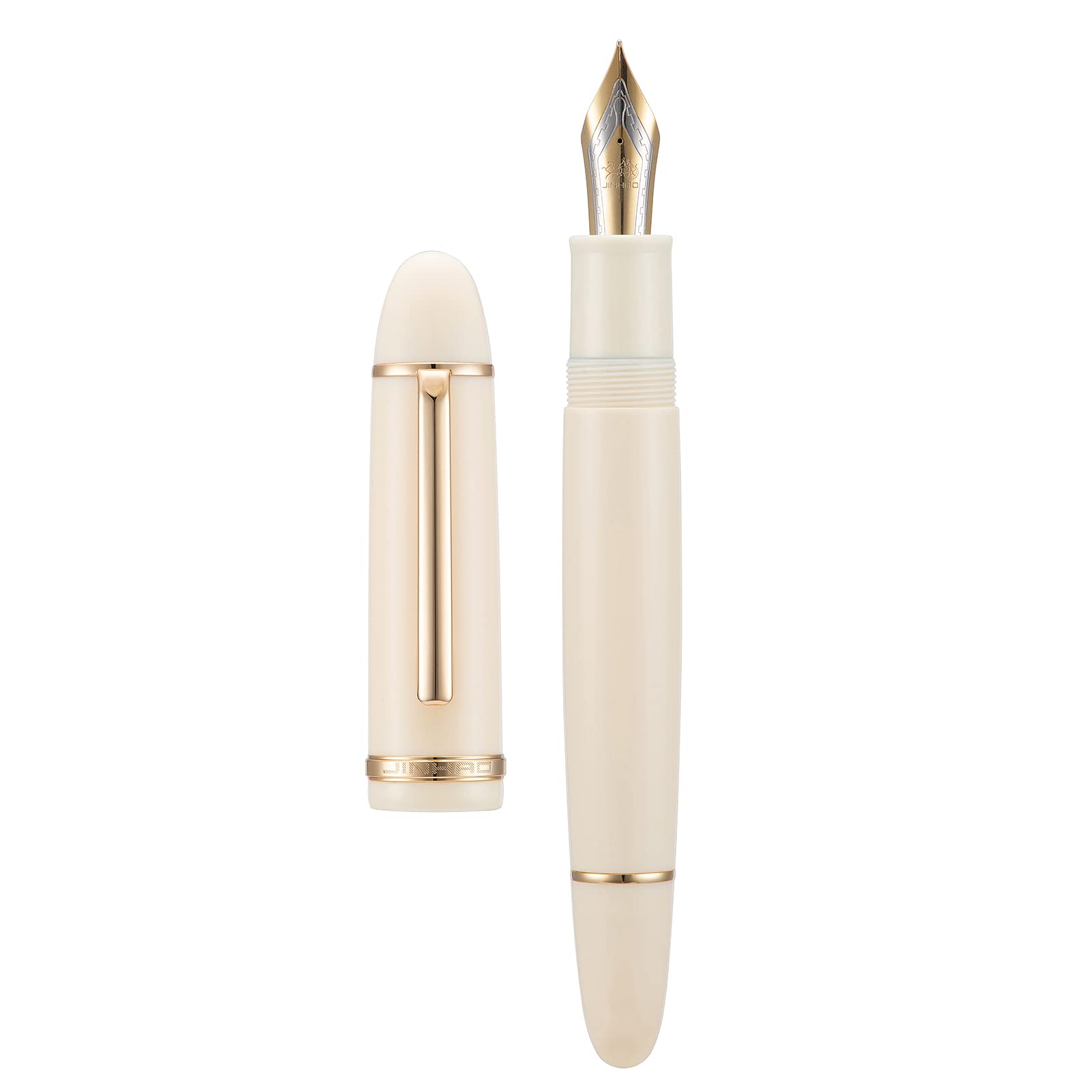 Jinhao X159 Ivory Acrylic Fountain Pen # 8 Medium Nib Gold Trim for ...