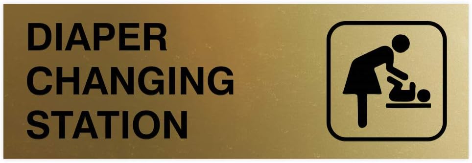 Amazon.com: Signs ByLITA Basic Diaper Changing Station Sign (Brushed ...